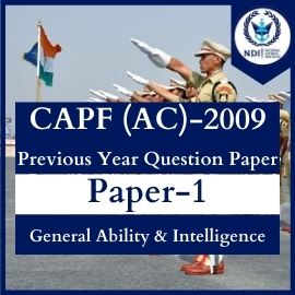 CAPF AC 2009 Paper-1 General Ability & Intelligence