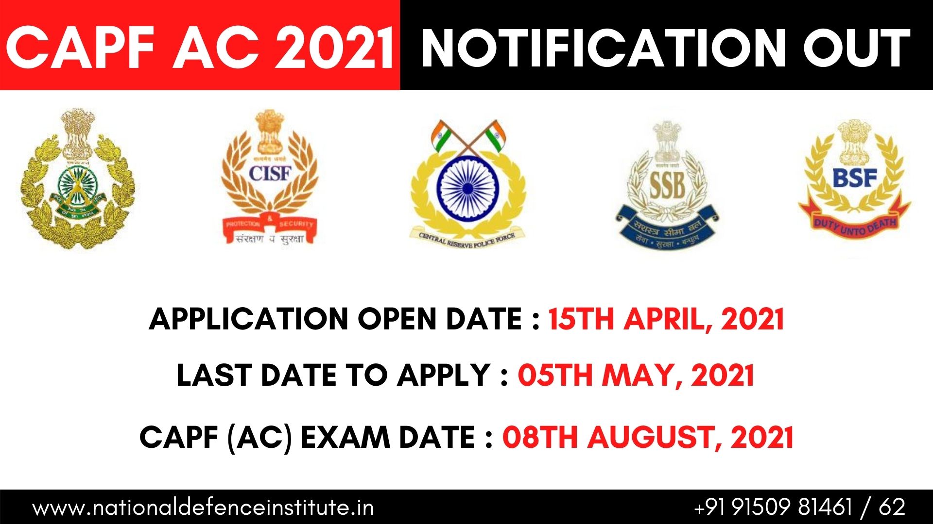 CENTRAL ARMED POLICE FORCES (ASSISTANT COMMANDANTS) EXAMINATION, 2021 ...