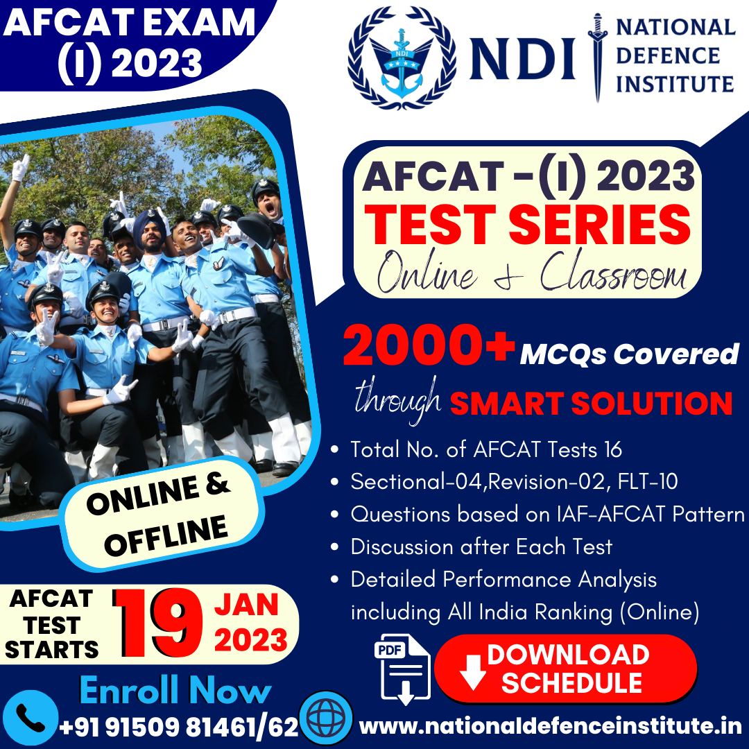 AFCAT 1 2023 TEST SERIES SCHEDULE | ONLINE & CLASSROOM TEST SERIES