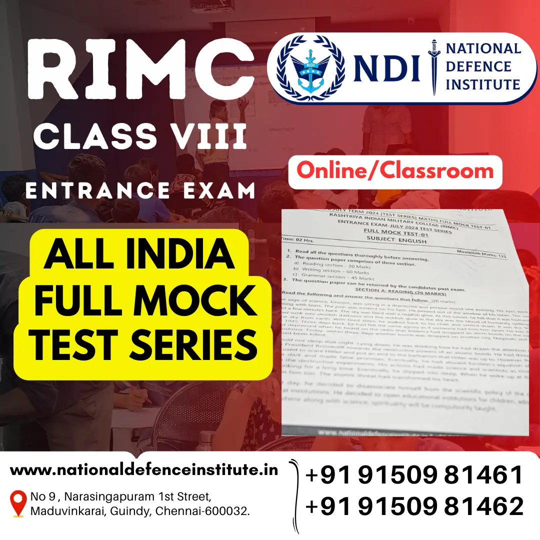 RIMC Class 8 Exam | All India Test Series Mock Test Question