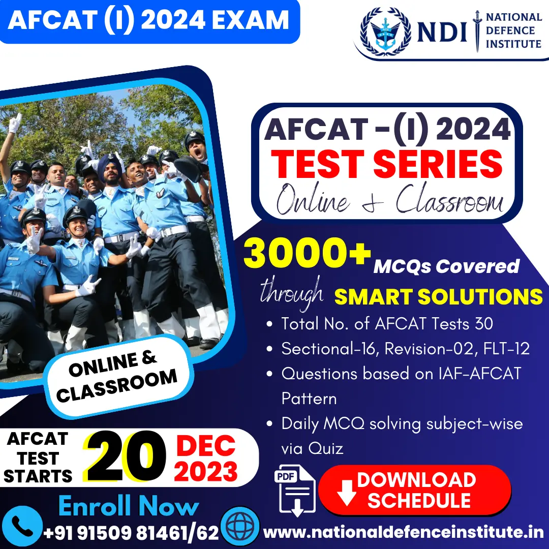 AFCAT 1 2024 EXAM TEST SERIES SCHEDULE