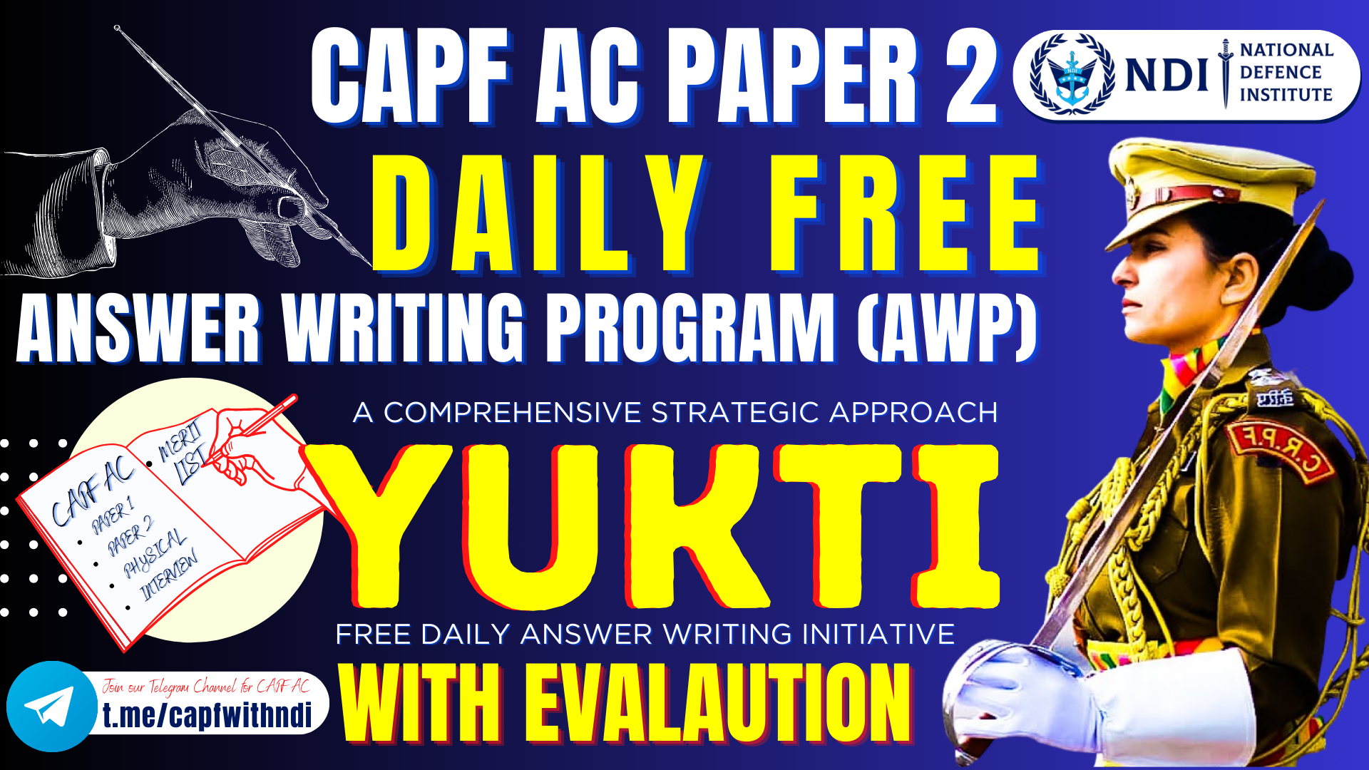 CAPF AC 2024 Paper-02 | Argument Writing | Day-01 YUKTI Free-AWP